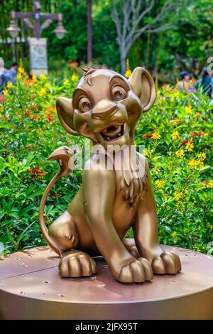 Simba Gold Statue 50th Anniversary Disney Animal Kingdom Stock Photo ...