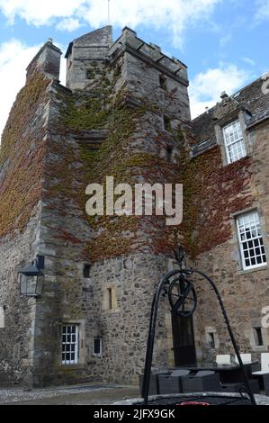 Topiary at Earlshall Castle Gardens, Leuchars, Fife, Scotland Stock ...