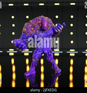 Creepy martian creature. Alien head illustration in horror fiction ...