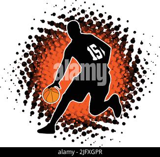Basketball player isolated over white. Conceptual vector illustration ...