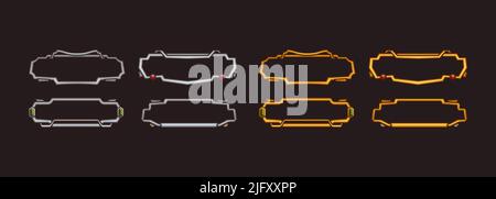Rectangle avatar frames, medieval ui game silver and gold borders ...