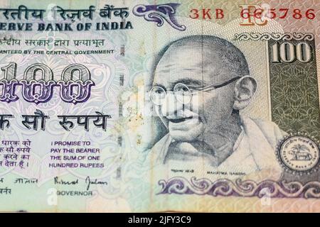 Rare Old One Hundred Rupee notes combined on the table, India money on ...