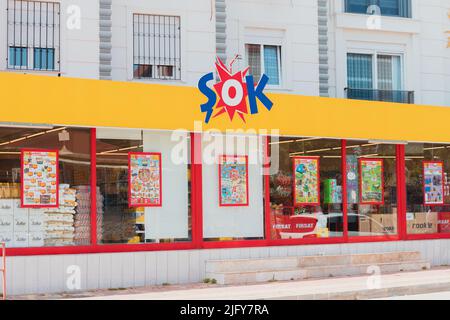 BIM supermarket sign. BIM is a chain store, retail store selling halal ...