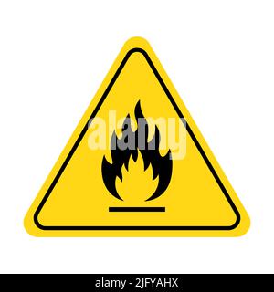 Flammable Liquid, substance yellow triangle symbol, sign isolated on ...