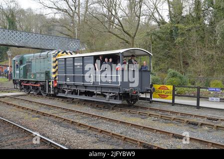 People riding in a "Toad" ex Great Western Railway guards van at ...