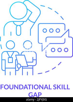 Blue linear gradient icon foundational level concept Stock Vector Image ...