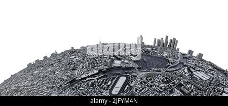City on small planet. Architecture concept Stock Photo - Alamy