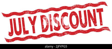 JULY DISCOUNT text written on red rectangle stamp sign Stock Photo - Alamy