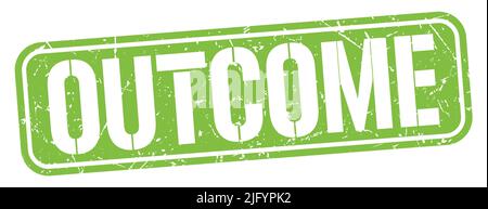 OUTCOME text written on green grungy vintage round stamp Stock Photo ...