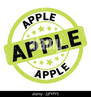 APPLE text written on green-black grungy stamp sign Stock Photo - Alamy