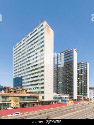 Hotorget building or Hötorgshusen, high-rise office building, Stockholm ...
