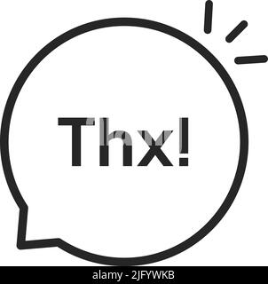 THX speech bubble. Thank you text. Hand drawn quote. Thanks hand ...