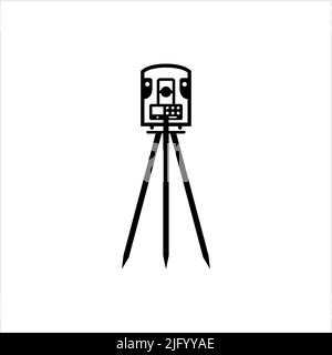 Geodetic equipment vector illustration. Measuring instruments in flat ...