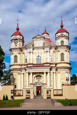 Vilnius - Church of St. Peter and Paul, central nave towards the altar ...