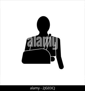 Shoulder bandage icon flat vector. Accident fracture. Patient damage ...