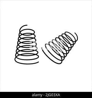 Coil Spring Icon, Helical Spring, Energy Storing And Releasing ...