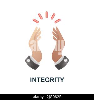 Integrity icon in 3d. Colored illustration from core values collection ...