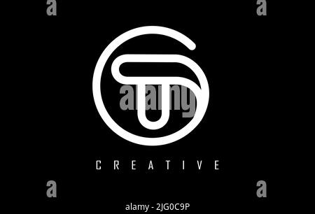 Outline Letters TO t o logo with creative shapes and geometric design ...