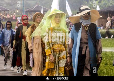 Bogor Fashion Culture catwalks in the middle of rice fields, Bogor City ...