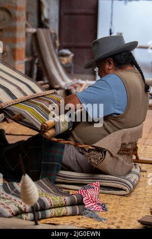 Ecuador, Quito, Paguche. Tahuantinsuyo Weaving Workshop. Traditional ...