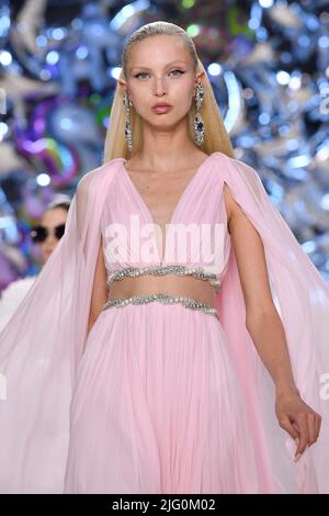 Model Lulu Wood walks on the runway at the Giambattista Valli fashion ...