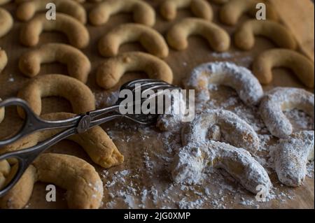 Christmas cookies crescents. Homemade traditional Christmas cookies ...