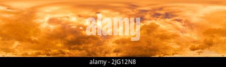 Dramatic Sunset sky 360 panorama. Vibrant sky with bright glowing red ...