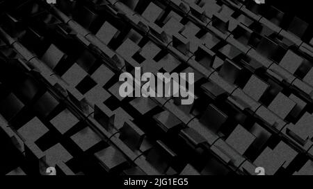 Rotating 3d blades. Design. Professional mechanism with rotating pipes ...