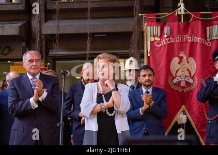 The former judge, Pietro Grasso, and Giovanni Falcone's sister, Maria ...