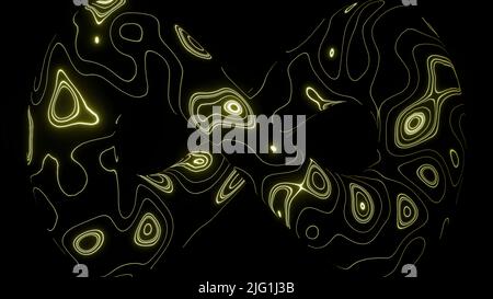Abstract Infinity symbol with neon oval shaped stains. Action ...