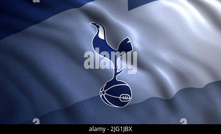 Fabric background with the Tottenham Hotspur Flag waving Stock Photo ...