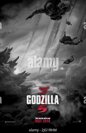 SKYDIVERS POSTER, GODZILLA, 2014 Stock Photo - Alamy