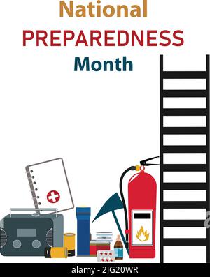 September is National Preparedness month, Vector illustration with ...