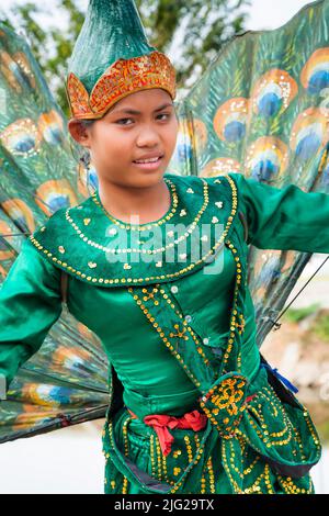 Women with traditional costume, fastival, downtown, Surin,Isan(Isaan ...