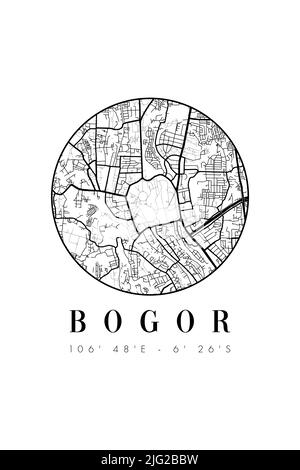 Bogor City Map Poster Design Vector. City Map Poster Vector Stock Photo ...