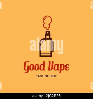 Retro Vape Shop Logo Design Concept Vector. Vaping Logo Design Template ...