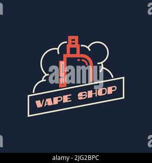 Retro Vape Shop Logo Design Concept Vector. Vaping Logo Design Template ...