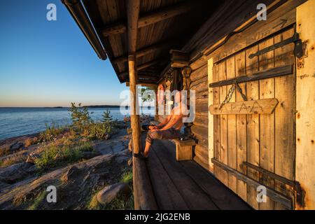 Sauna at Tallholmen island, Sipoo, Finland Stock Photo - Alamy