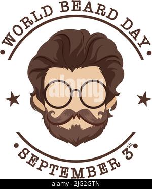 World Beard Day September 3 Banner illustration Stock Vector Image ...