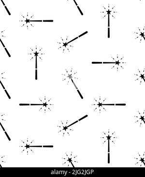 Magic Wand Icon sign. Seamless pattern with geometric texture. Vector ...