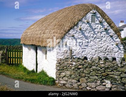 Cregneish Isle of Man traditional Manx crofters cottages thatch ...