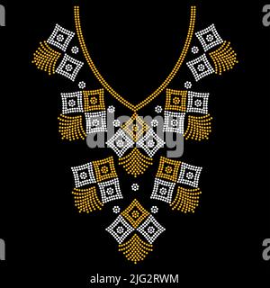 Rhinestone design for t-shirt or blouse hot-fix transfer. Abstract ...