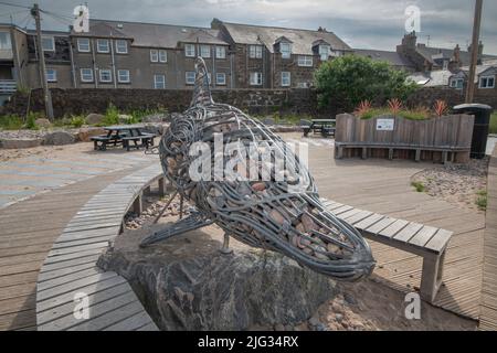 Stonehaven Bay boardwalk sculpture Stock Photo - Alamy