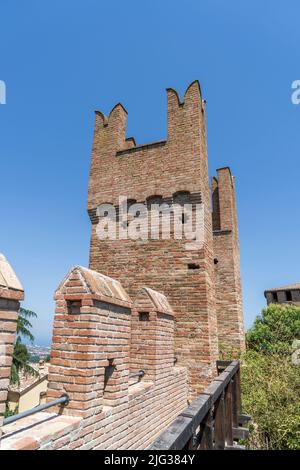 Gradara Castle, Medieval Suburb, View from the Walkways of Ronda ...