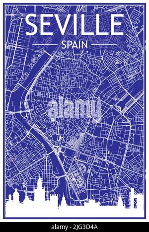 Abstract Seville Spain City Skyline with Color Buildings. Vector ...