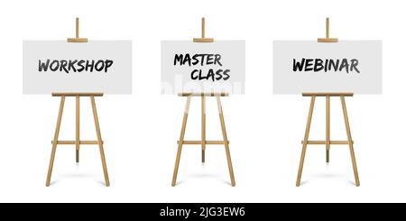 Realistic school chalkboard set with wooden frame in vector. Blank ...