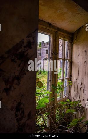 Gothic Revival Charleville Castle ruins in Tullamore, Ireland Stock ...