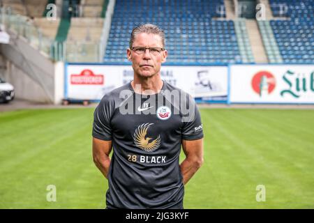 Rostock, Germany. 07th July, 2022. Soccer, 2. Bundesliga, photo session at FC Hansa Rostock for ...