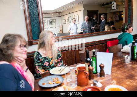 The Prince of Wales visits Ultracomida, a spanish deli and tapas bar ...