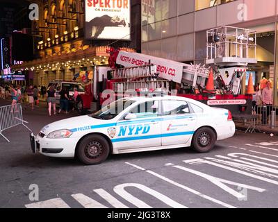 NYPD Chevrolet Impala Police Car near subway in New York City USA Stock ...